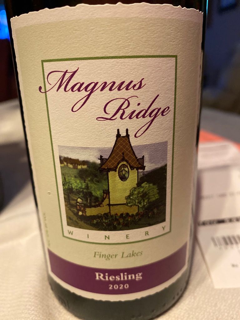 2020 Magnus Ridge Winery Riesling, USA, New York, Finger Lakes, Seneca ...