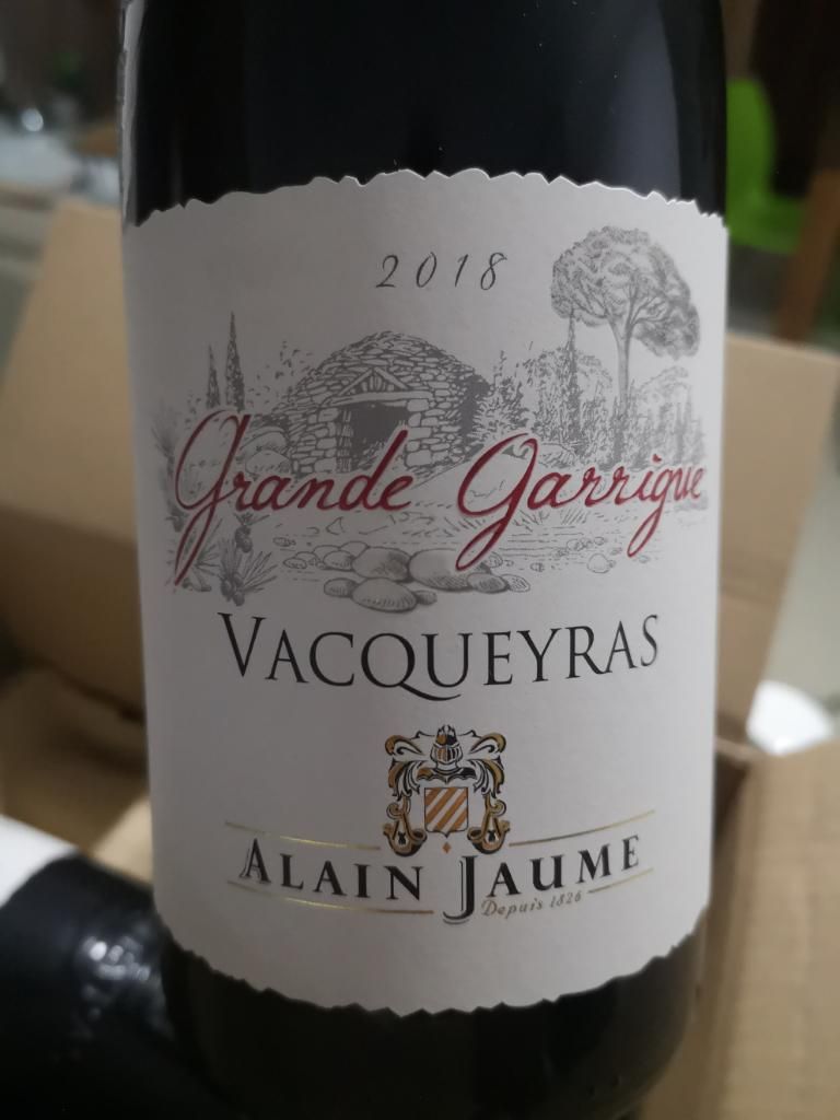 2018 Alain Jaume Vacqueyras Grande Garrigue, France, Rhône, Southern ...