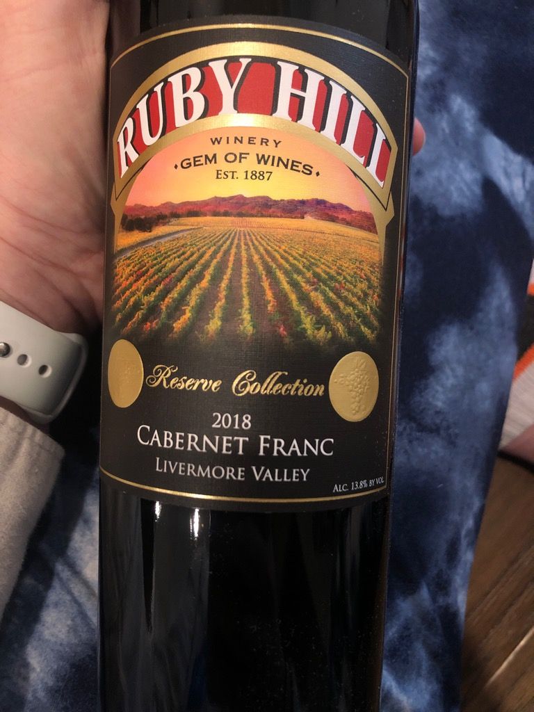 2018 Ruby Hill Winery Cabernet Franc Reserve Livermore Valley, USA ...
