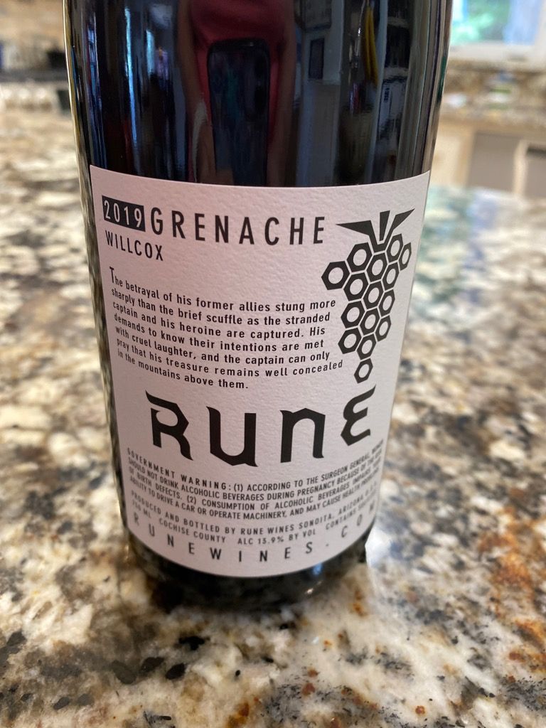 2019 Rune Wines Grenache Pillsbury Vineyard, USA, Arizona, Willcox ...