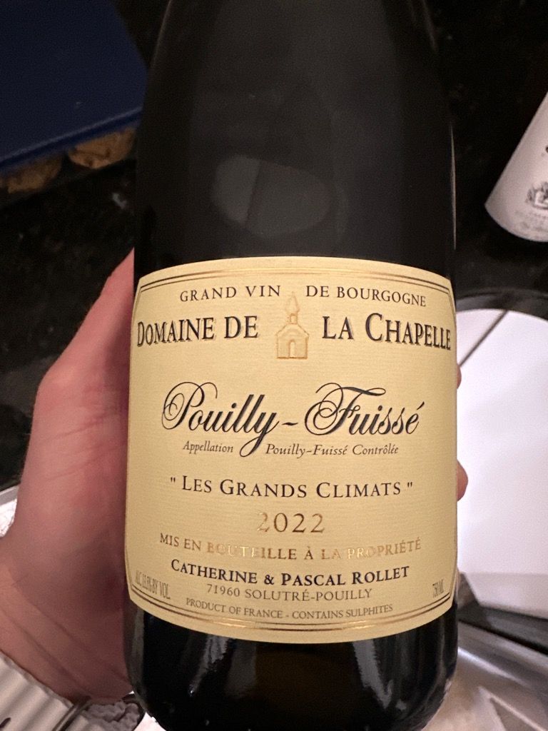 2022 Catherine et Pascal Rollet Pouilly-Fuissé Les Grands Climats ...