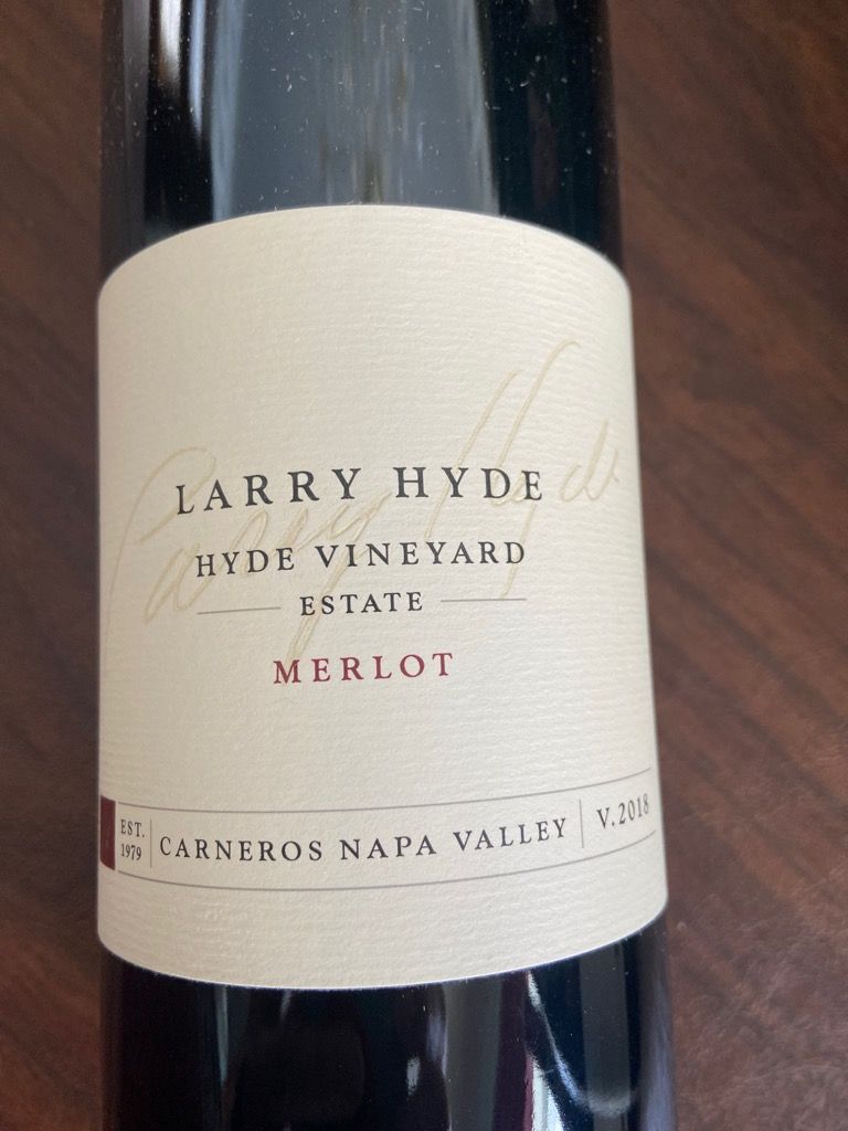 2018 Hyde Vineyard Estate Merlot Larry Hyde, USA, California, Napa ...