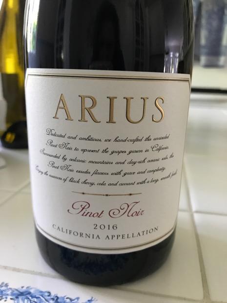 2016 Arius Pinot Noir, USA, California, Central Coast, Edna Valley ...