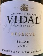 2020 Vidal Estate Syrah Reserve, New Zealand, North Island, Hawke's Bay ...