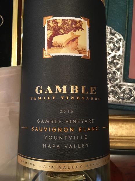 2016 Gamble Family Vineyards Sauvignon Blanc Gamble Vineyard, USA ...