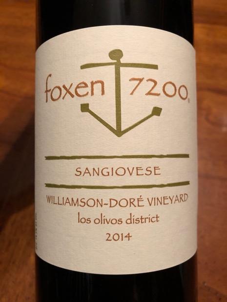 2014 Foxen Sangiovese 7200 Williamson-Doré Vineyard, USA, California ...