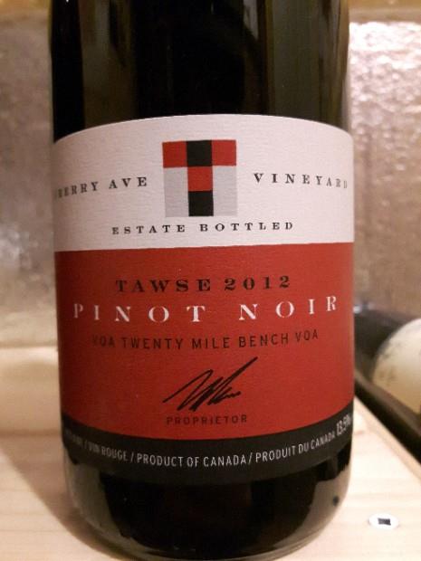 2012 Tawse Pinot Noir Cherry Ave Vineyard, Canada, Ontario, Niagara ...
