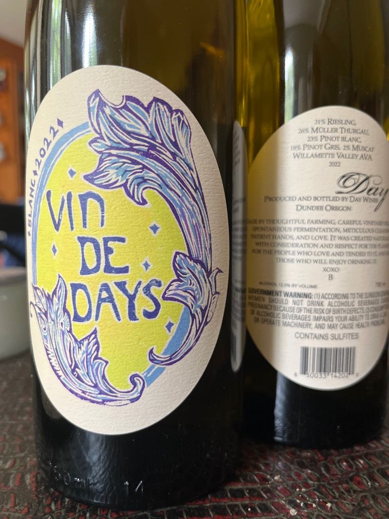 2023 Day Wines Vin de Days Blanc, USA, Oregon, Willamette Valley ...