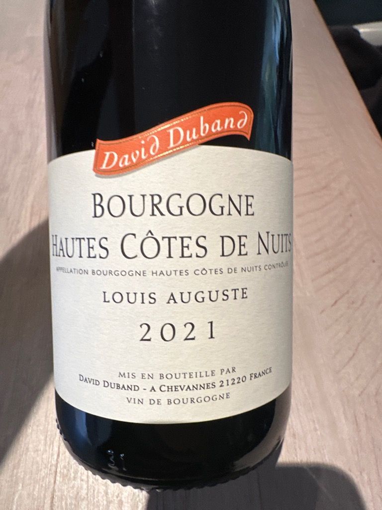 2023 David Duband Bourgogne Hautes-Côtes de Nuits Cuvée Louis Auguste ...