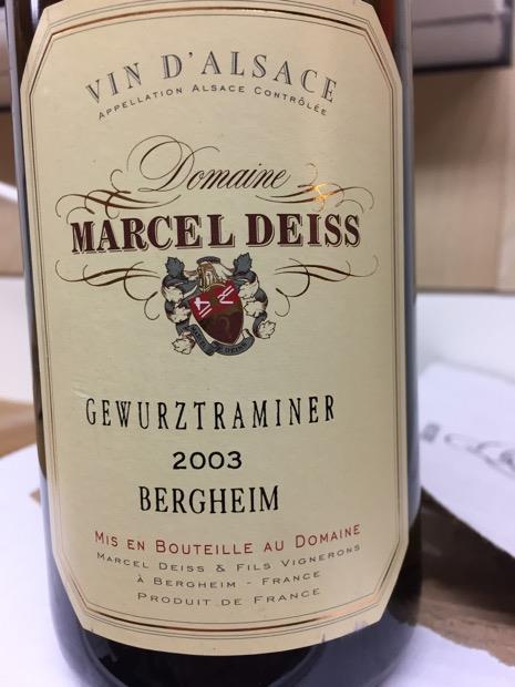 2003 Marcel Deiss Gewurztraminer Bergheim, France, Alsace - CellarTracker