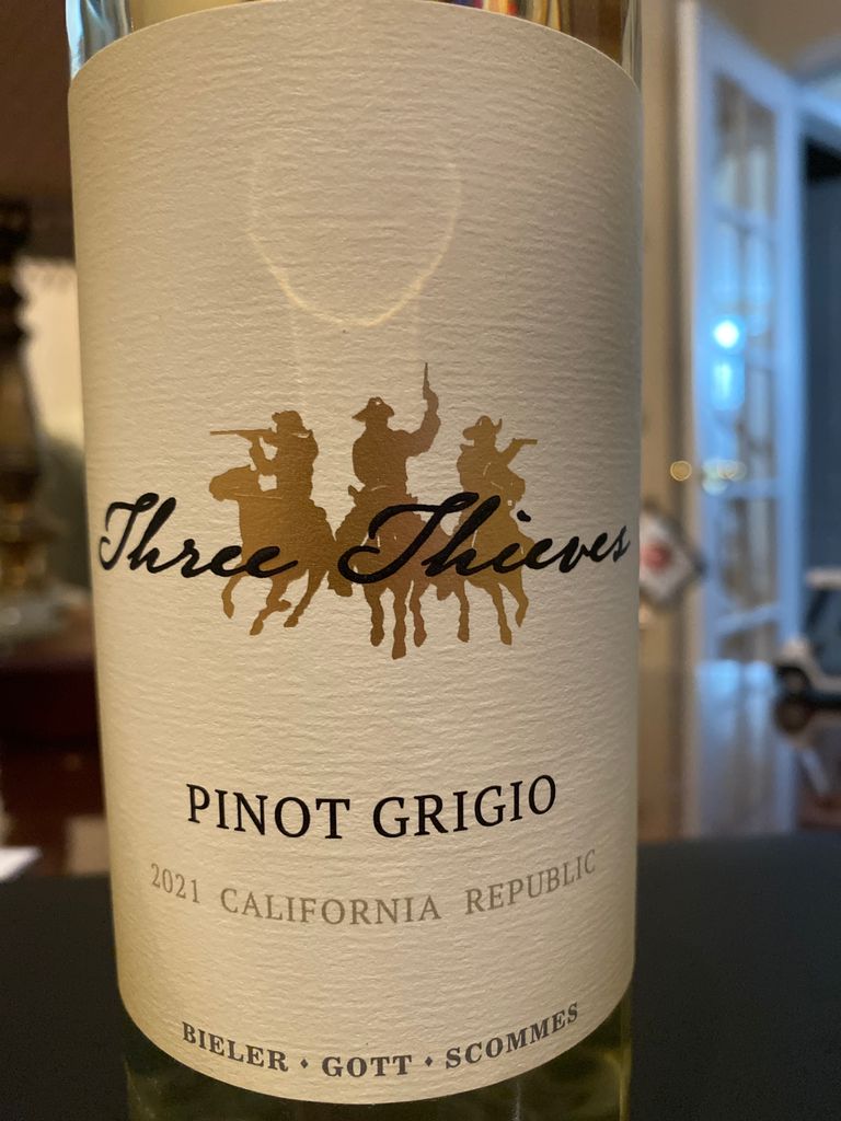 2021 Three Thieves Pinot Grigio, USA, California - CellarTracker