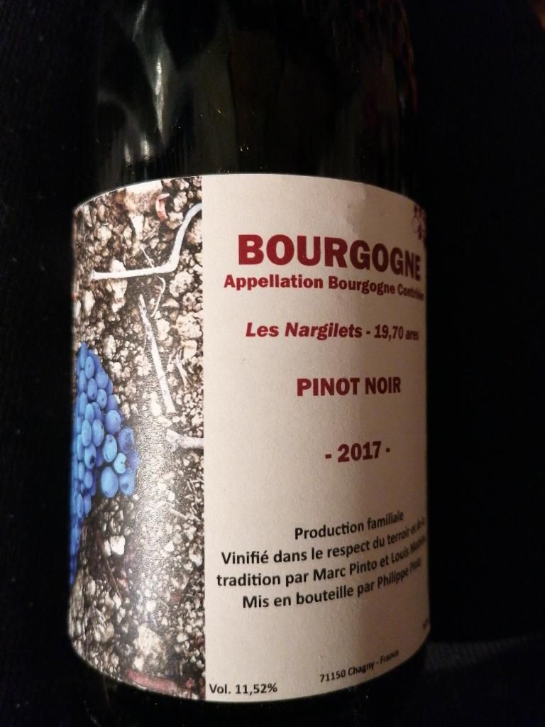 2017 Philippe Pinto Bourgogne Cépage Pinot Noir, France, Burgundy ...