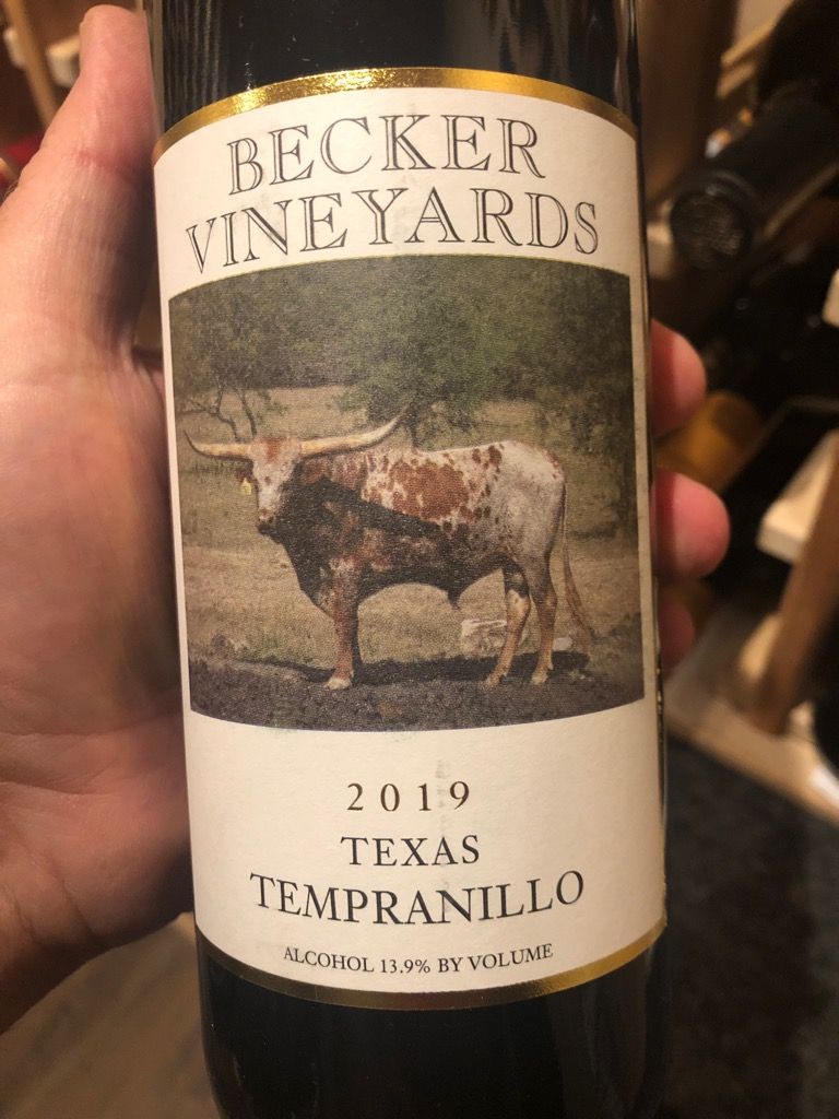 2019 Becker Vineyards Tempranillo Reserve, USA, Texas, Texas High ...