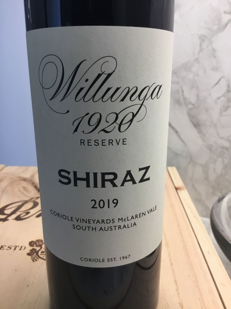 2019 Coriole Shiraz Willunga 1920 Reserve, Australia, South Australia ...