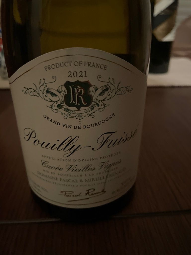 2021 Pascal & Mireille Renaud Pouilly-Fuissé Cuvée Vieilles Vignes ...