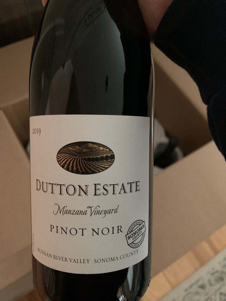 2019 Dutton Estate Pinot Noir Dutton Ranch Manzana Vineyard, USA ...