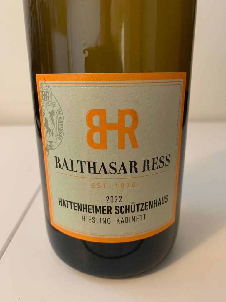 2022 Balthasar Ress Hattenheimer Schützenhaus Riesling Kabinett ...