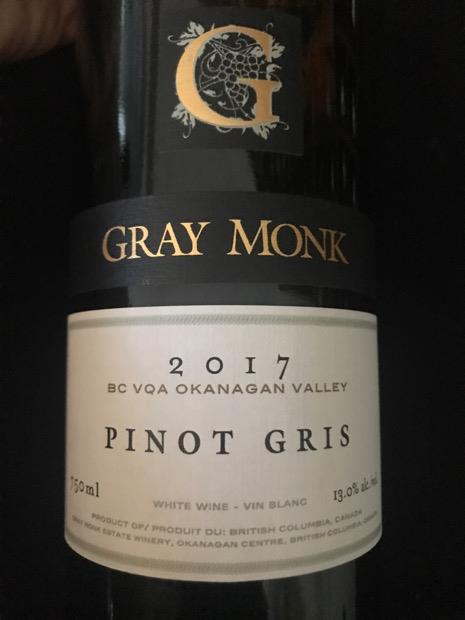 2017 Gray Monk Estate Winery Pinot Gris, Canada, British Columbia ...