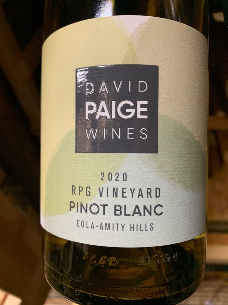 2021 David Paige Pinot Blanc RPG Vineyard, USA, Oregon, Willamette ...