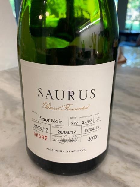 2017 Bodega Familia Schroeder Pinot Noir Saurus Barrel Fermented ...