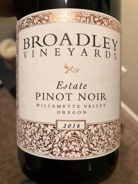 2016 Broadley Vineyards Pinot Noir Estate, USA, Oregon, Willamette ...