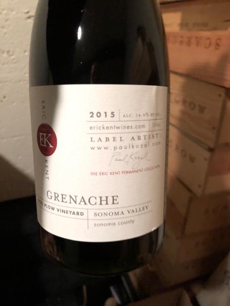 2016 Eric Kent Wine Cellars Grenache Steel Plow Vineyard Steel Plow ...