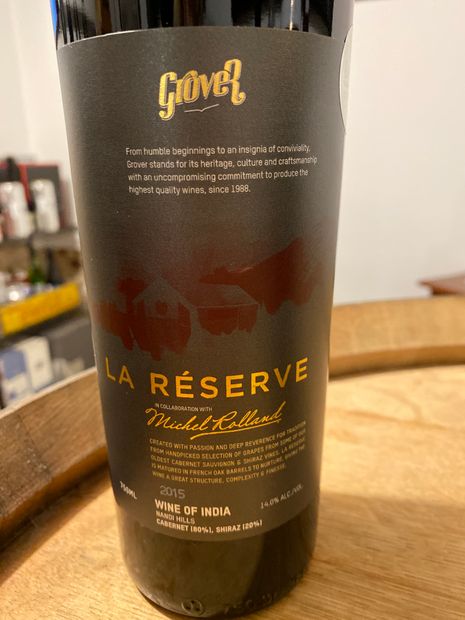 2014 Grover Zampa La Reserve Cabernet-Shiraz, India, Bangalore ...
