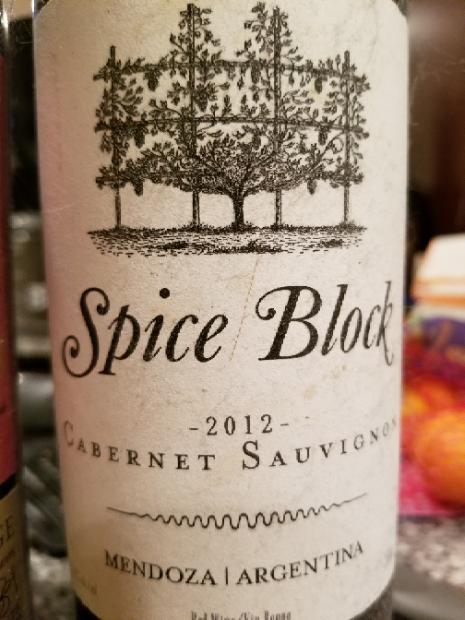 2019 Spice Block Cabernet Sauvignon, Argentina, Mendoza - CellarTracker