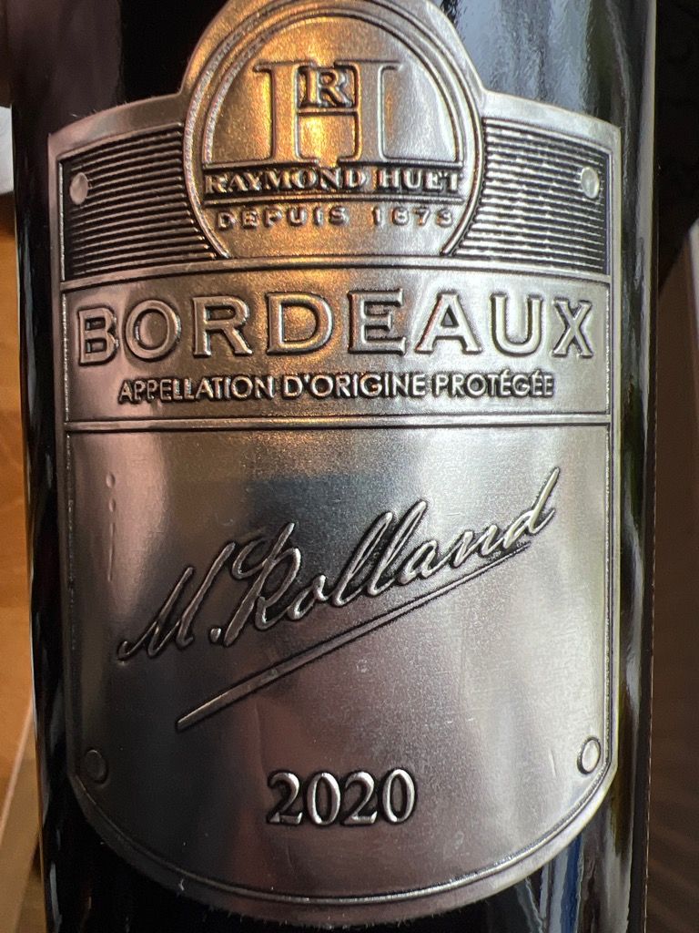 2020 Raymond Huet M. Rolland, France, Bordeaux - CellarTracker