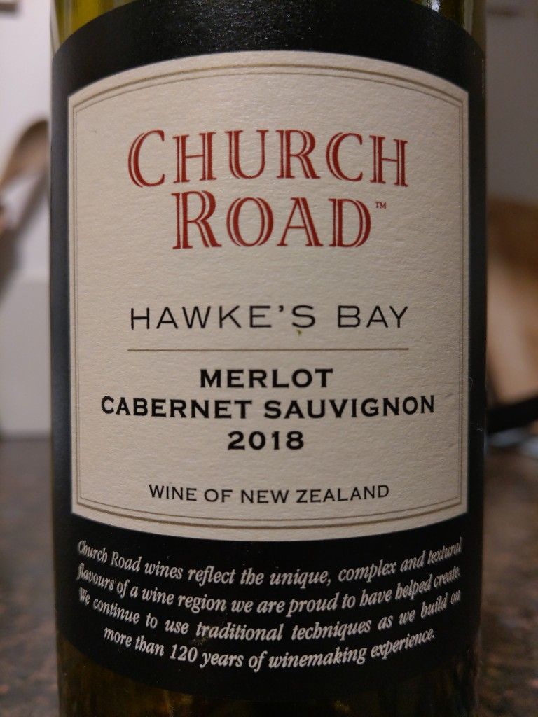 2017 Church Road Merlot Cabernet Hawke's Bay, New Zealand, North Island ...