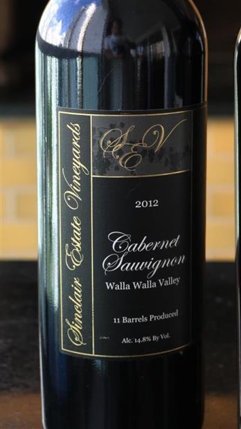 2012 Sinclair Estate Vineyards Cabernet Sauvignon, USA, Washington ...