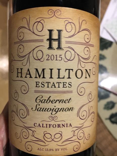 2015 Hamilton Estates Cabernet Sauvignon, USA, California - CellarTracker