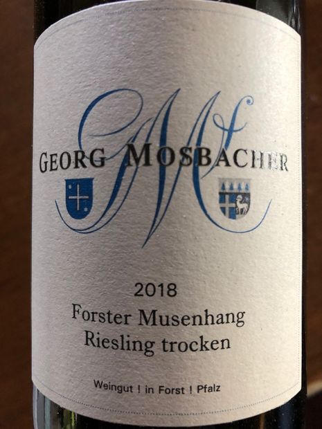 2018 Georg Mosbacher Forster Musenhang Riesling trocken, Germany, Pfalz ...