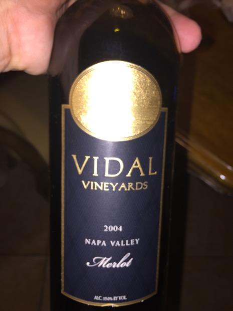 2004 Vidal Vineyards Merlot, USA, California, Napa Valley - CellarTracker
