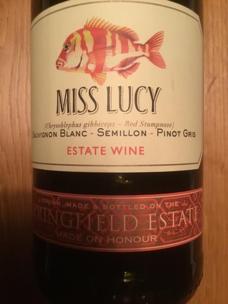 2016 Springfield Estate Miss Lucy, South Africa, Breede River Valley ...