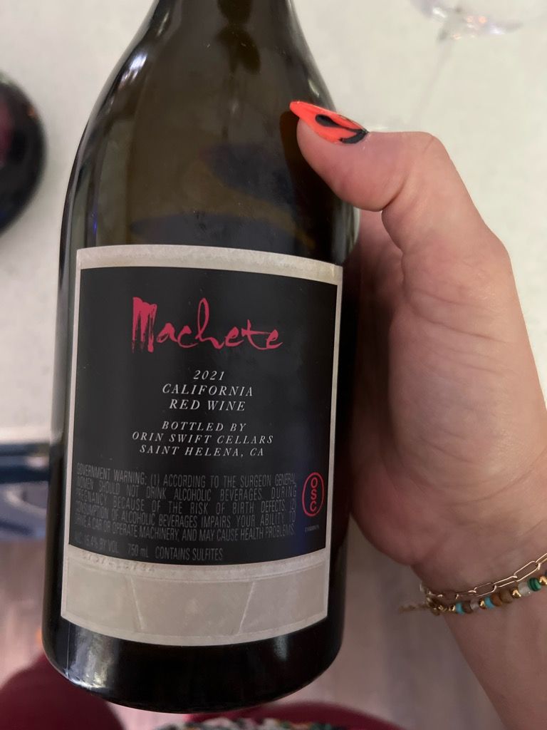 2021 Orin Swift Machete, USA, California - CellarTracker