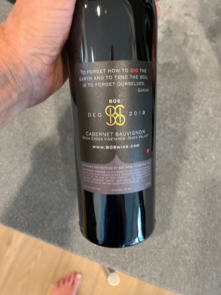 2019 Bos Wine Cabernet Sauvignon Deo Soda Creek Vineyard, USA ...