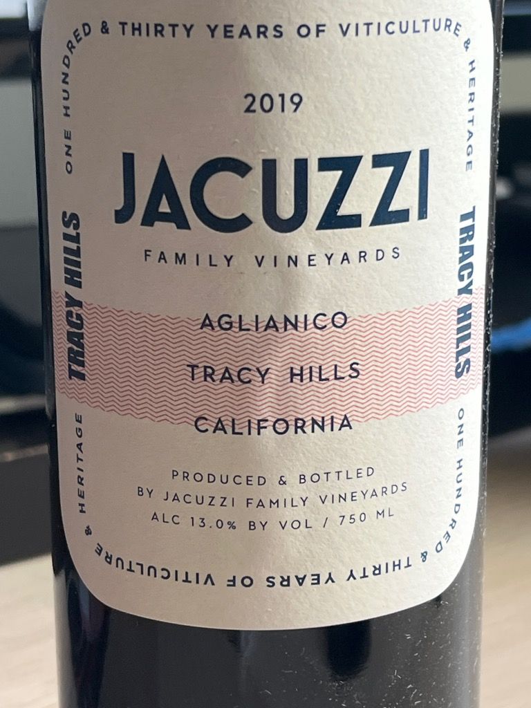 2019 Jacuzzi Family Vineyards Aleatico, USA, California, Sonoma County ...