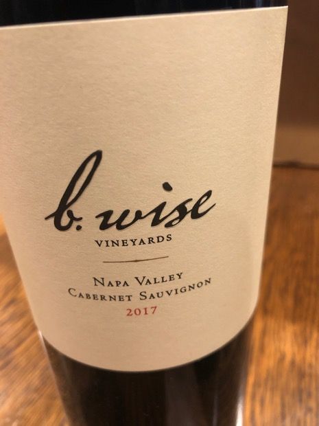 2017 B. Wise Vineyards Cabernet Sauvignon Napa Valley, USA, California ...