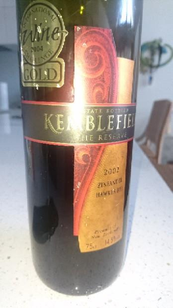 2002 Kemblefield Zinfandel The Reserve, New Zealand, North Island ...
