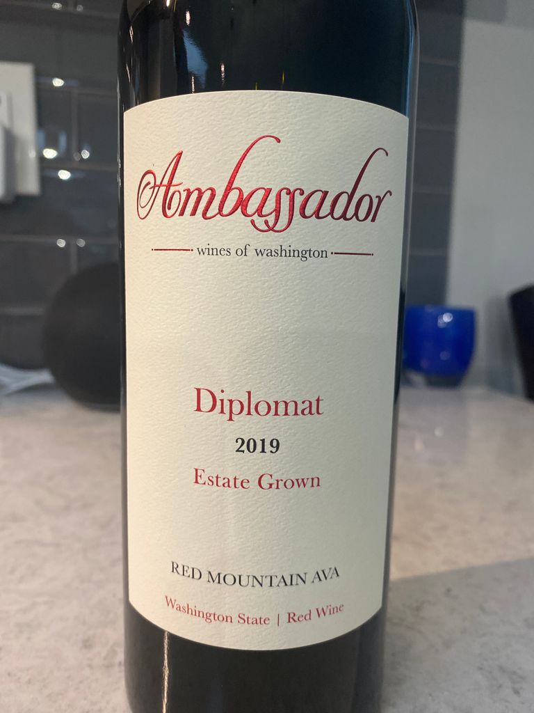 2019 Ambassador Wines Diplomat, USA, Washington, Columbia Valley, Red ...