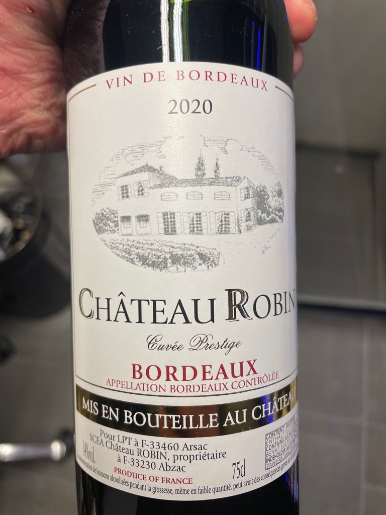 2020 Château Robin Bordeaux Cuvée Prestige, France, Bordeaux ...