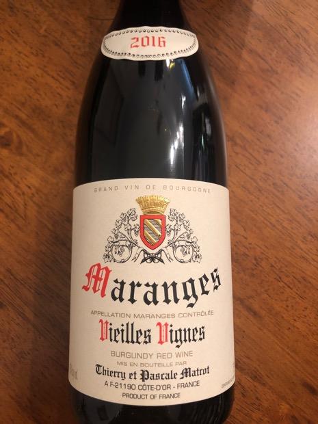 2016 Domaine Matrot Maranges Vieilles Vignes, France, Burgundy, Côte de ...
