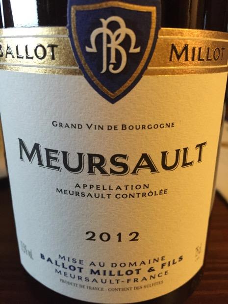 2012 Ballot-Millot & Fils Meursault, France, Burgundy, Côte de Beaune ...