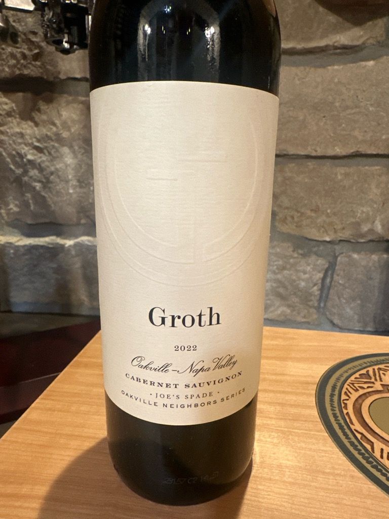 2022 Groth Cabernet Sauvignon Oakville Neighbors Series Joe's Spade ...
