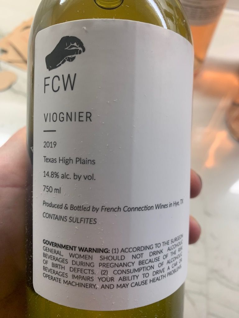 2019 French Connection Wines Viognier, USA, Texas - CellarTracker