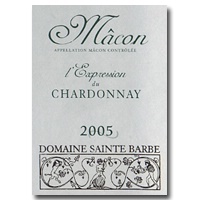 2020 Domaine Sainte Barbe Mâcon l'Expression du Chardonnay, France ...