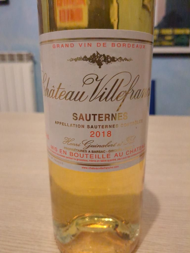 2018 Château Villefranche Sauternes, France, Bordeaux, Sauternais ...