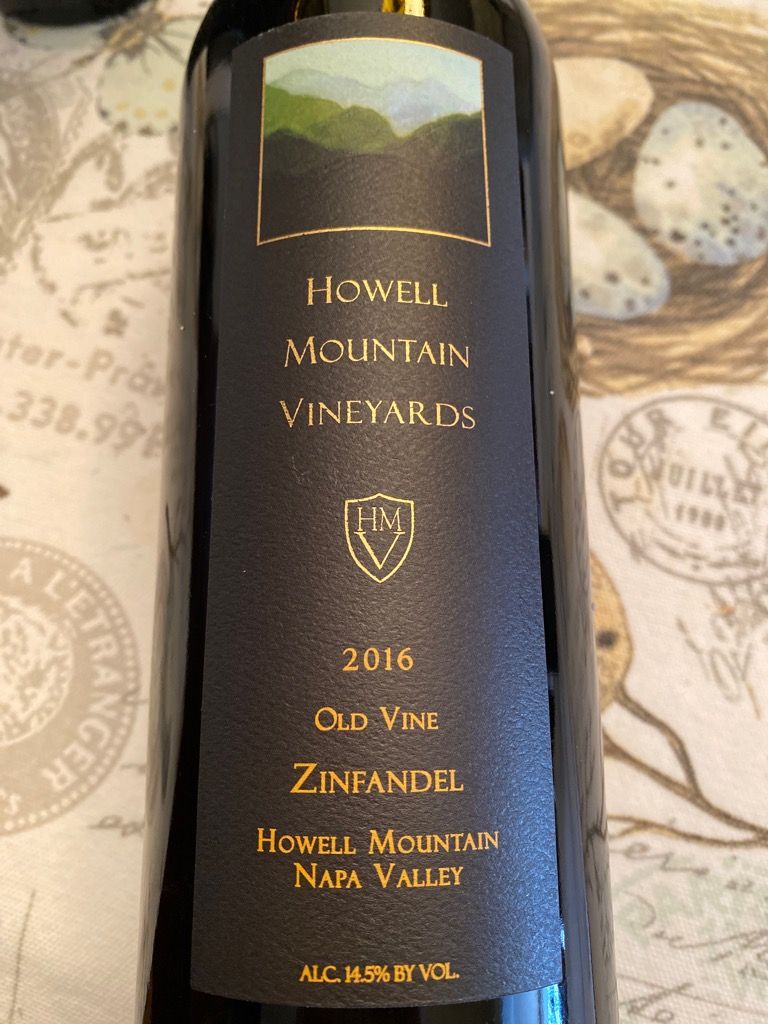 2016 Howell Mountain Vineyards Zinfandel HMV, USA, California, Napa ...