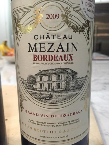 2009 Château Mezain, France, Bordeaux - CellarTracker